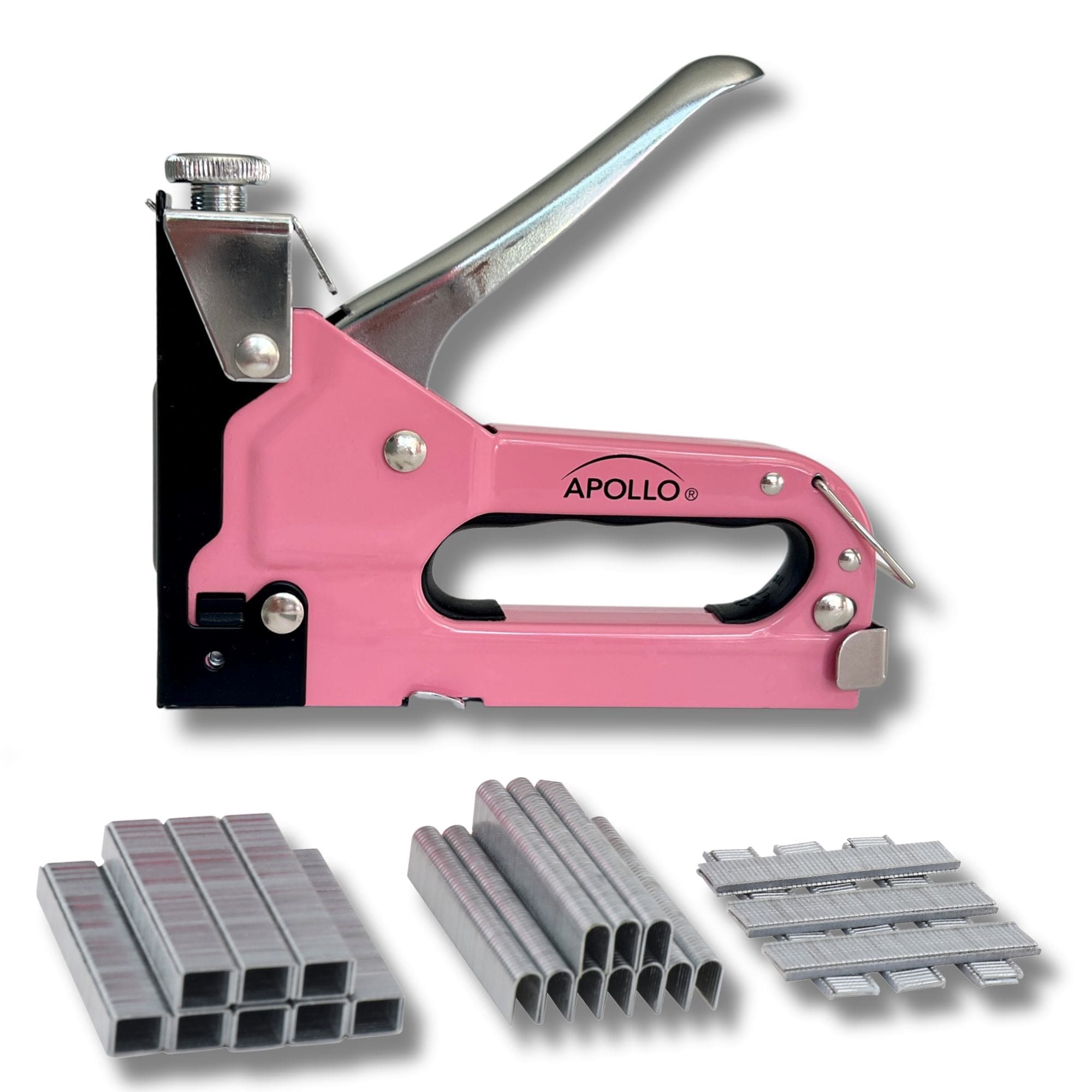 Pink Stapler with Power Adjustment Knob and 3000 Staples assortment ...