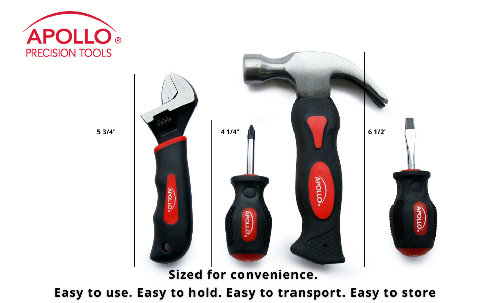 Four Piece Stubby Tool Set handy for hard to reach places with soft ...