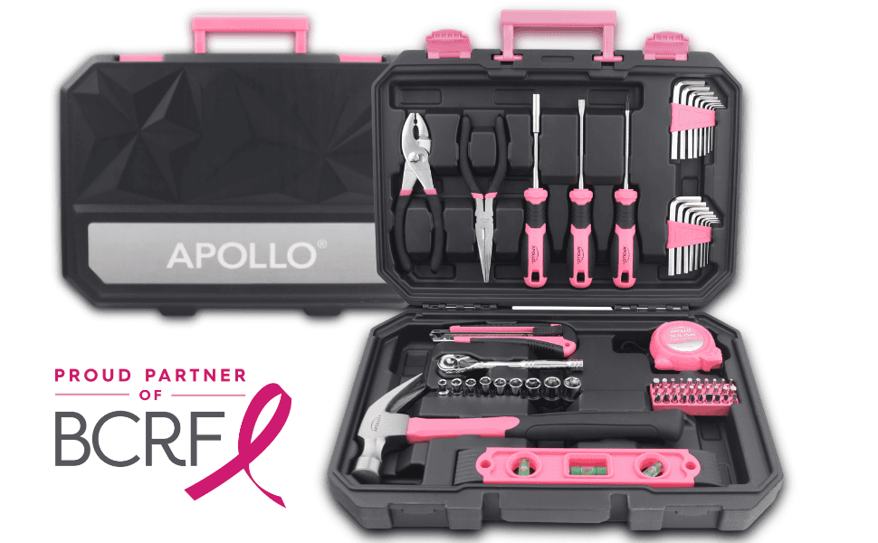 Essential 65-Piece Pink Tool Set with Socket Set and Most-Used Tools f ...
