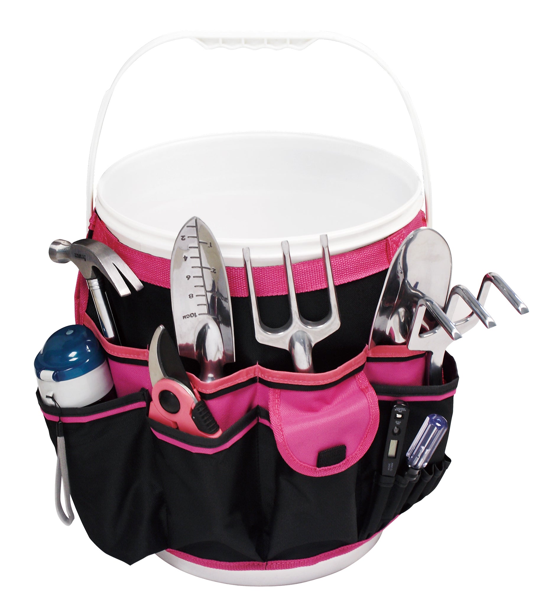 Pink bucket organizer converts bucket into storage with 34 pockets ...