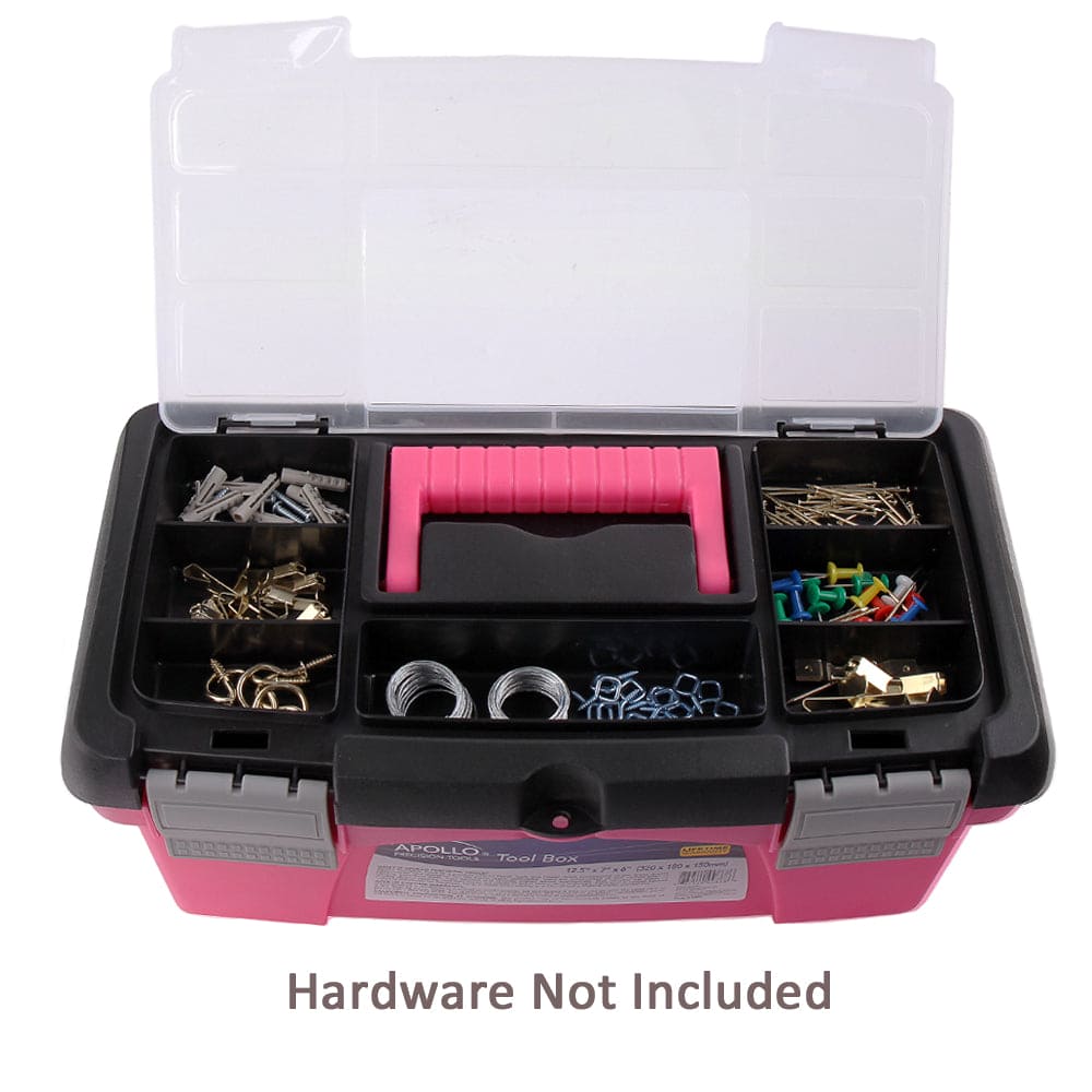 Three tool boxes stackable with tray pink – Apollo Tools