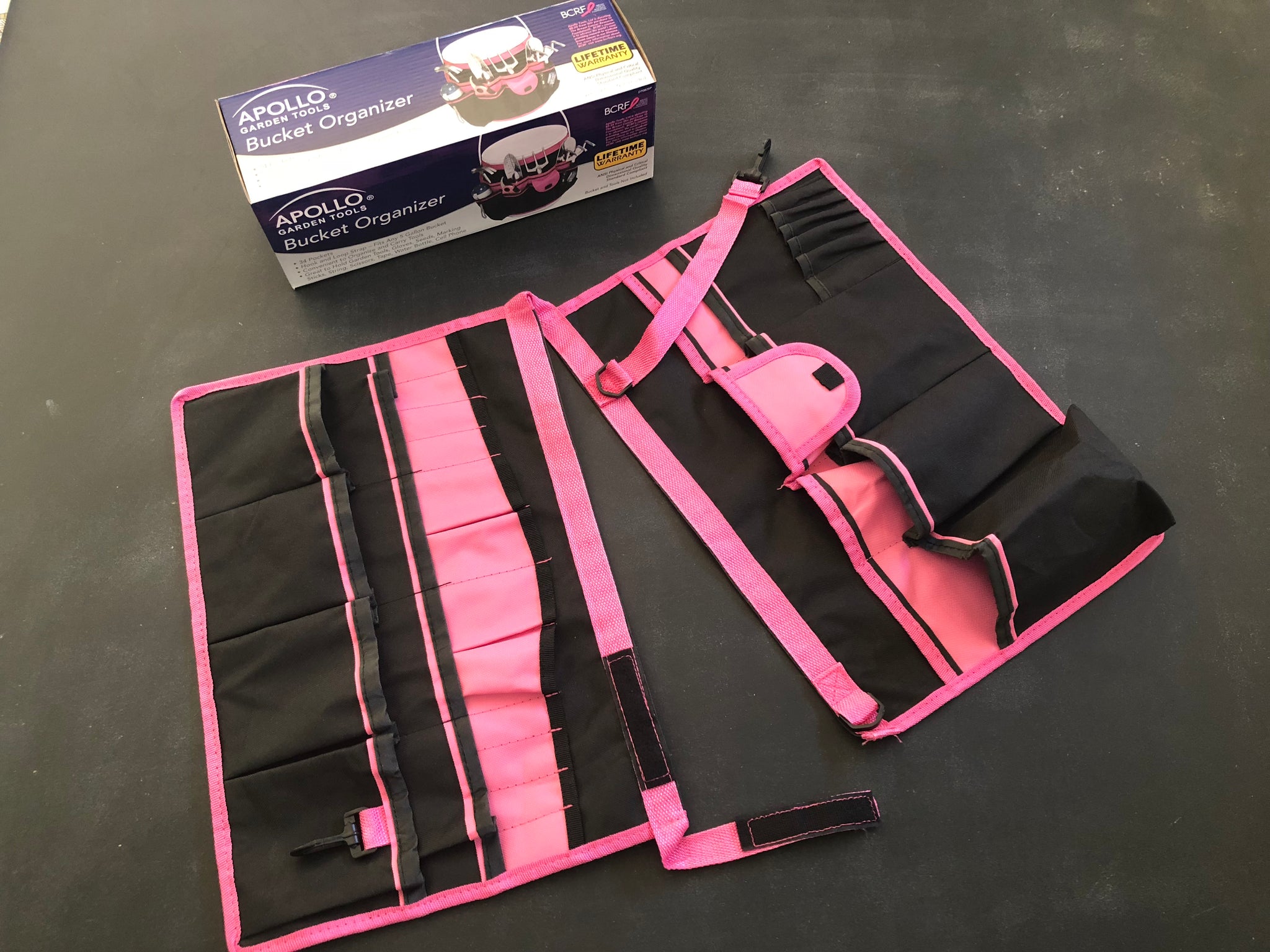 Pink bucket organizer converts bucket into storage with 34 pockets ...