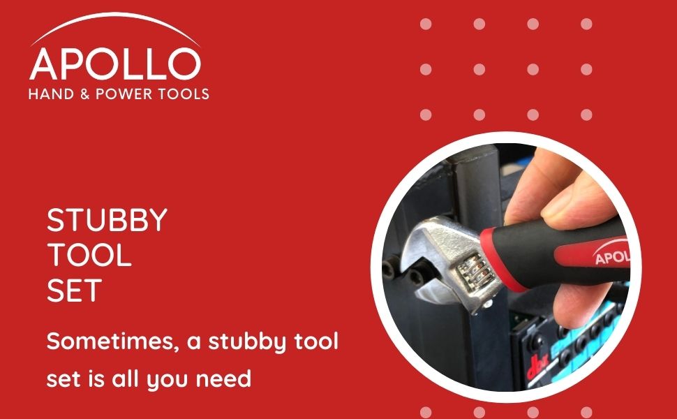 Four Piece Stubby Tool Set handy for hard to reach places with soft ...